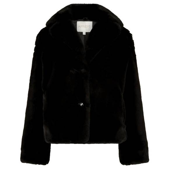 APRICOT | Jackets & Coats | New Apricot Short Opulent Fur Coat In Black ...